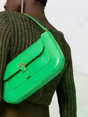 By Far Miranda Leather Shoulder Bag - Green