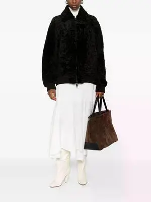 P.a.r.o.s.h Lamb Fur Zip-up Bomber Jacket