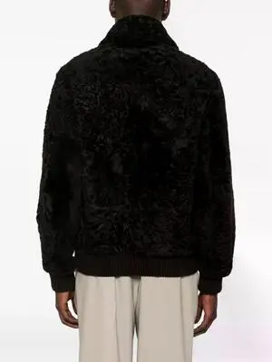 P.a.r.o.s.h Lamb Fur Zip-up Bomber Jacket
