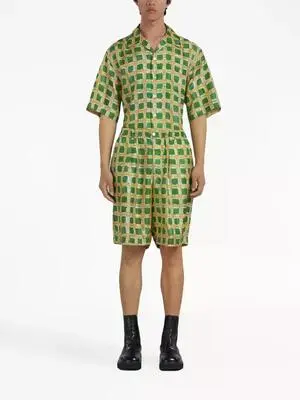 Marni Check Silk Shorts