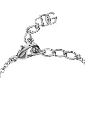 Dolce & Gabbana Crystal Embellished Dg Logo Chain Bracelet