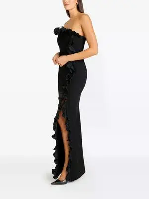 Cinq À Sept Ruffle Detail Strapless Gown
