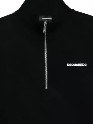 Dsquared2 Half-zip Cotton Sweatshirt - Black