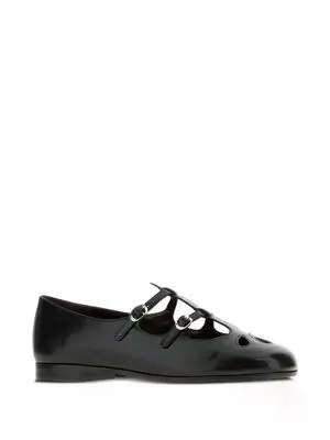 Tory Burch Leather Buckle Flat Pumps
