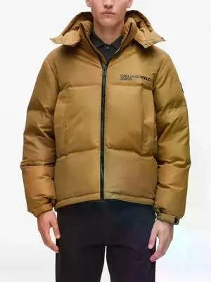 Karl Lagerfeld Hooded Puffer Jacket - Neutrals