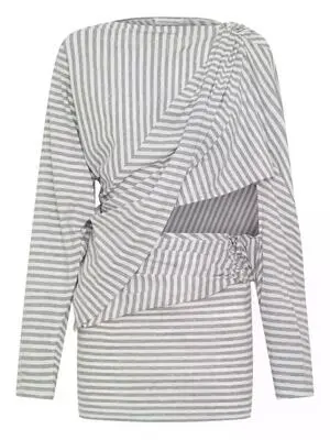 Christopher Esber Draped Striped Mini Dress - Grey