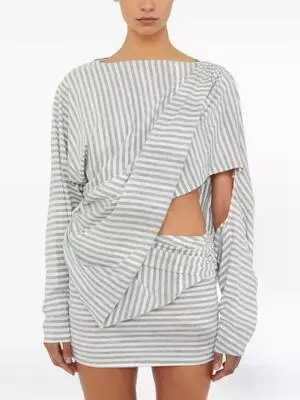Christopher Esber Draped Striped Mini Dress