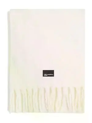 Karl Lagerfeld Fringed Furry Scarf - Neutrals