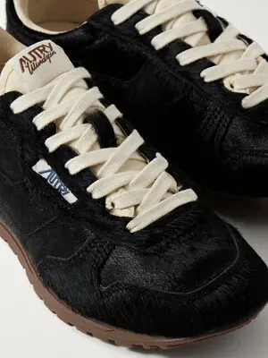 AUTRY Windspin Calf Hair Sneakers - Black