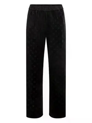 Karl Lagerfeld Monogram Velvet Track Pants - Black
