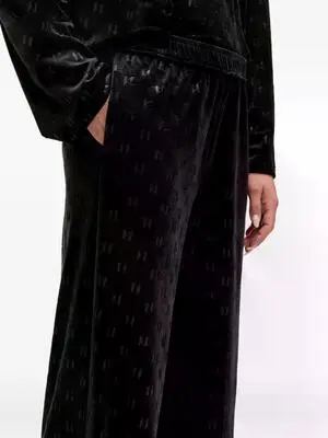 Karl Lagerfeld Monogram Velvet Track Pants