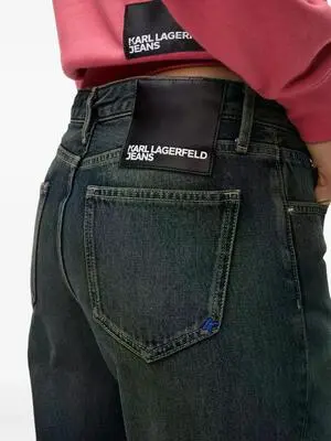 Karl Lagerfeld Logo Patch Wide Leg Jeans