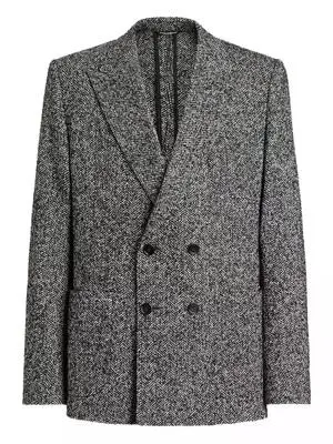 Dolce & Gabbana Herringbone Double-breasted Blazer - Grey