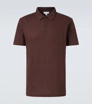 Sunspel Cotton Polo Shirt - Brown