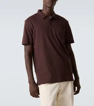 Sunspel Cotton Polo Shirt - Brown