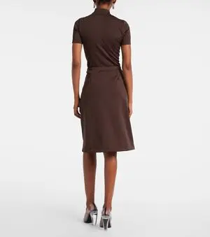 COURREGES Interlock Tracksuit Midi Skirt In Chocolate