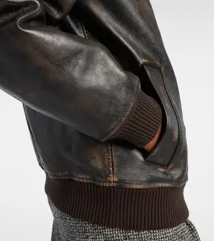 Dolce & Gabbana Shearling-trimmed Leather Bomber Jacket