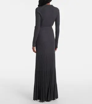 JOSEPH Merino Ribbed-knit Wool Maxi Skirt