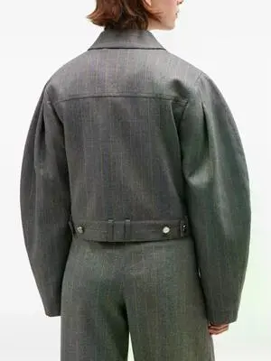 GANNI Pinstripe Puff-sleeve Jacket