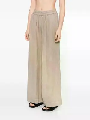 JAMES PERSE Wide-leg Linen Trousers - Brown