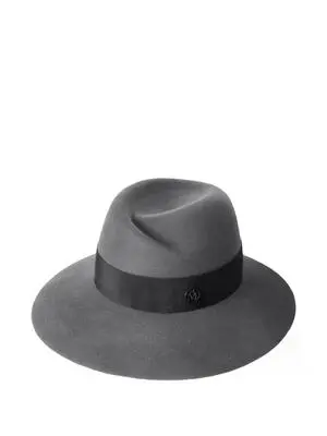 MAISON MICHEL Logo Plaque Fedora - Grey