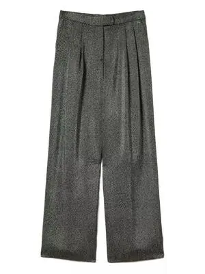 TWINSET Herringbone Pattern Palazzo Trousers