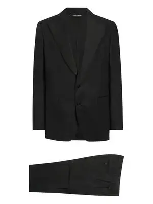 Dolce & Gabbana Deconstructed Satin-lapel Suit - Black