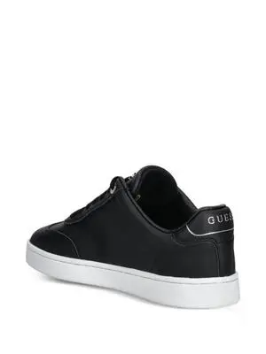 Guess Leather Lace-up Sneakers With Triangle Logo Detail