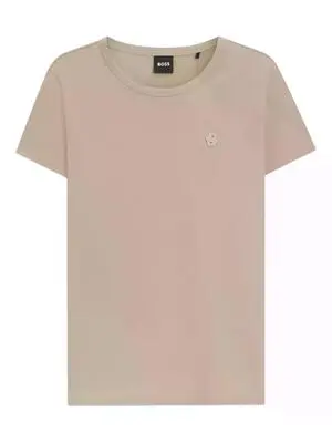 BOSS Logo-appliqué Cotton T-shirt - Neutrals