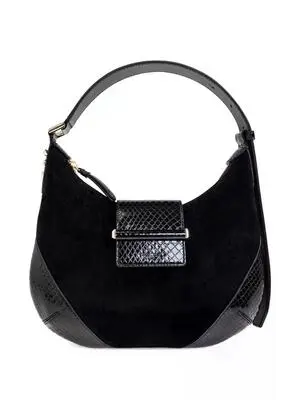 JIMMY CHOO Suede Shoulder Bag - Black