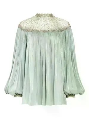 Costarellos Timea Crystal-embellished Blouse - Green