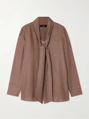 JOSEPH Adele Printed Tencel™ And Silk-blend Satin Blouse
