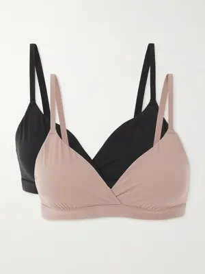 SKIMS Fits Everybody Crossover Bralette Two-pack - Multi
