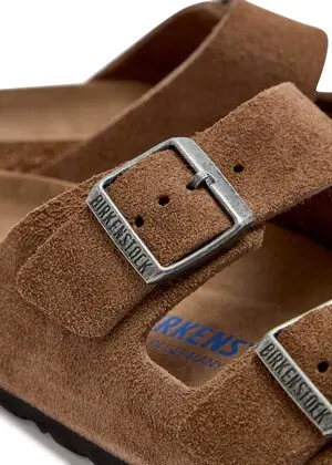 BIRKENSTOCK Arizona Suede Sliders - Brown