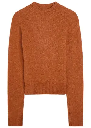 Dries Van Noten Dries Van Noten Textured Alpaca-Blend Jumper Rust