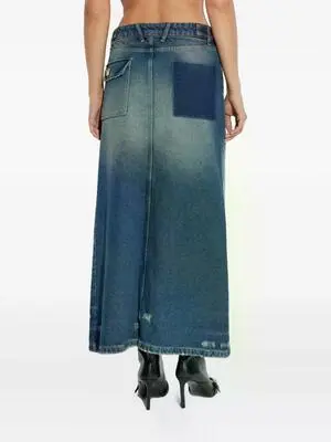 MISBHV Distressed Denim Maxi Skirt