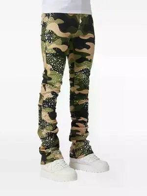 GUAPI Camouflage Embellished Jeans