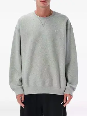 Nike Swoosh Embroidery Crew-neck Sweatshirt - Grey