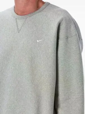 Nike Swoosh Embroidery Crew-neck Sweatshirt - Grey
