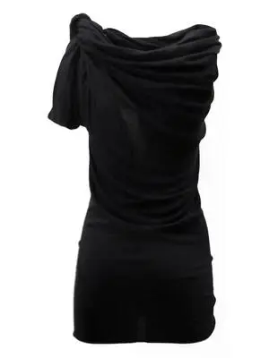 Rick Owens Wool Draped Asymmetric Top