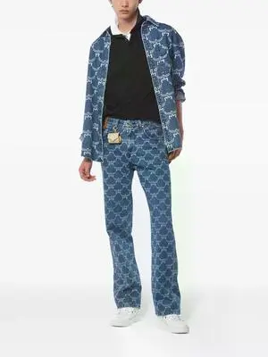 Mcm Geometric Print Denim Shirt