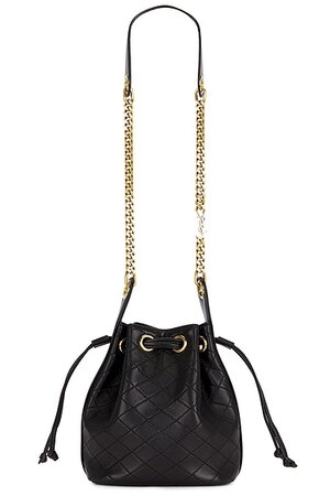 Saint Laurent Small Cassandre Quilted Bucket Bag - Nero