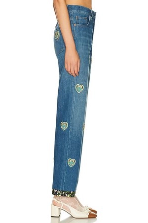 Valentino Garavani Embroidered Wide Leg Jeans