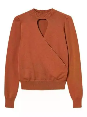 TWINSET Heart Neckline Crossover Jumper - Brown