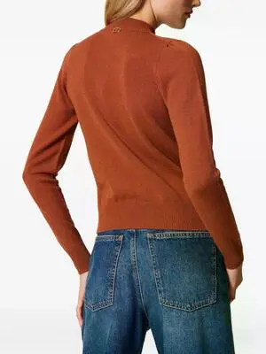 TWINSET Heart Neckline Crossover Jumper - Brown
