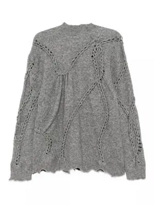 JNBY Long-sleeved Cable Knit Sweater - Grey