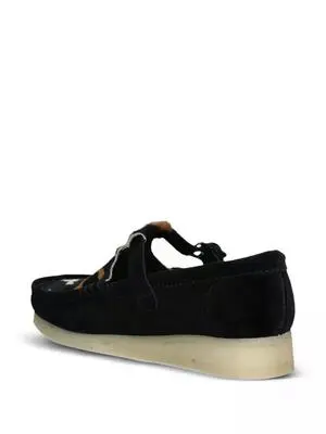 Clarks Flat Leather Loafers With Side Buckle