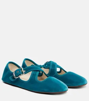 Alaïa Velvet Ballet Flats - Blue