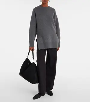 TOTEME Bevel Suede Tote Bag - Black
