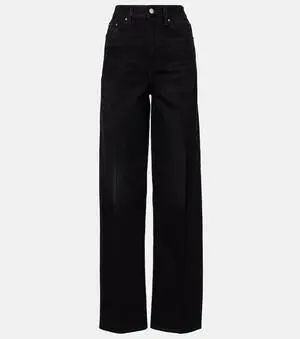TOTEME High-rise Wide-leg Jeans In Faded - Black